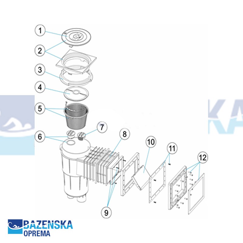Astralpool skimer 17,5 L za foliju sa standardnim otvorom - Bazenska ...